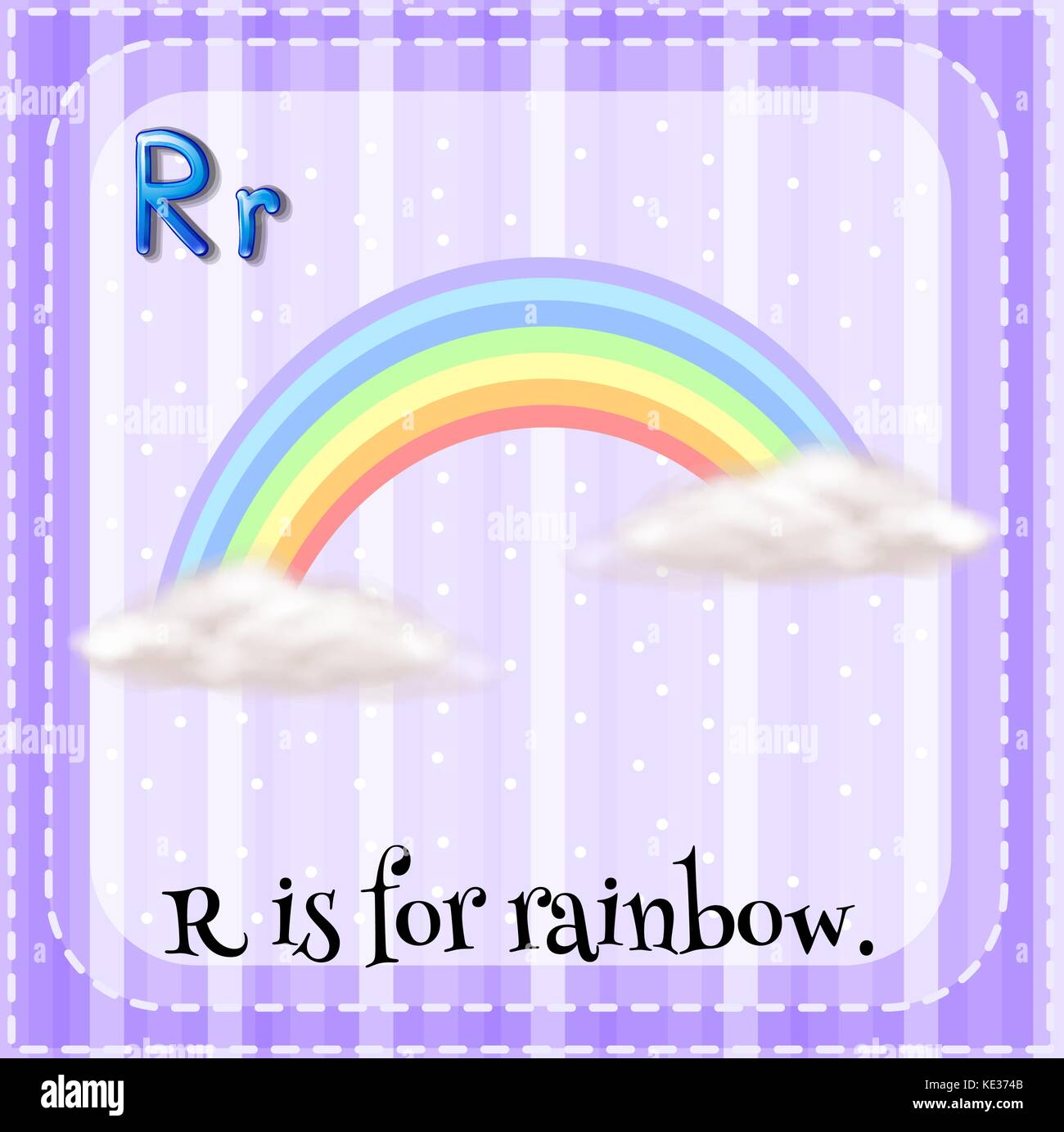 Flashcard of R is for rainbow illustration Stock Vector Image & Art - Alamy