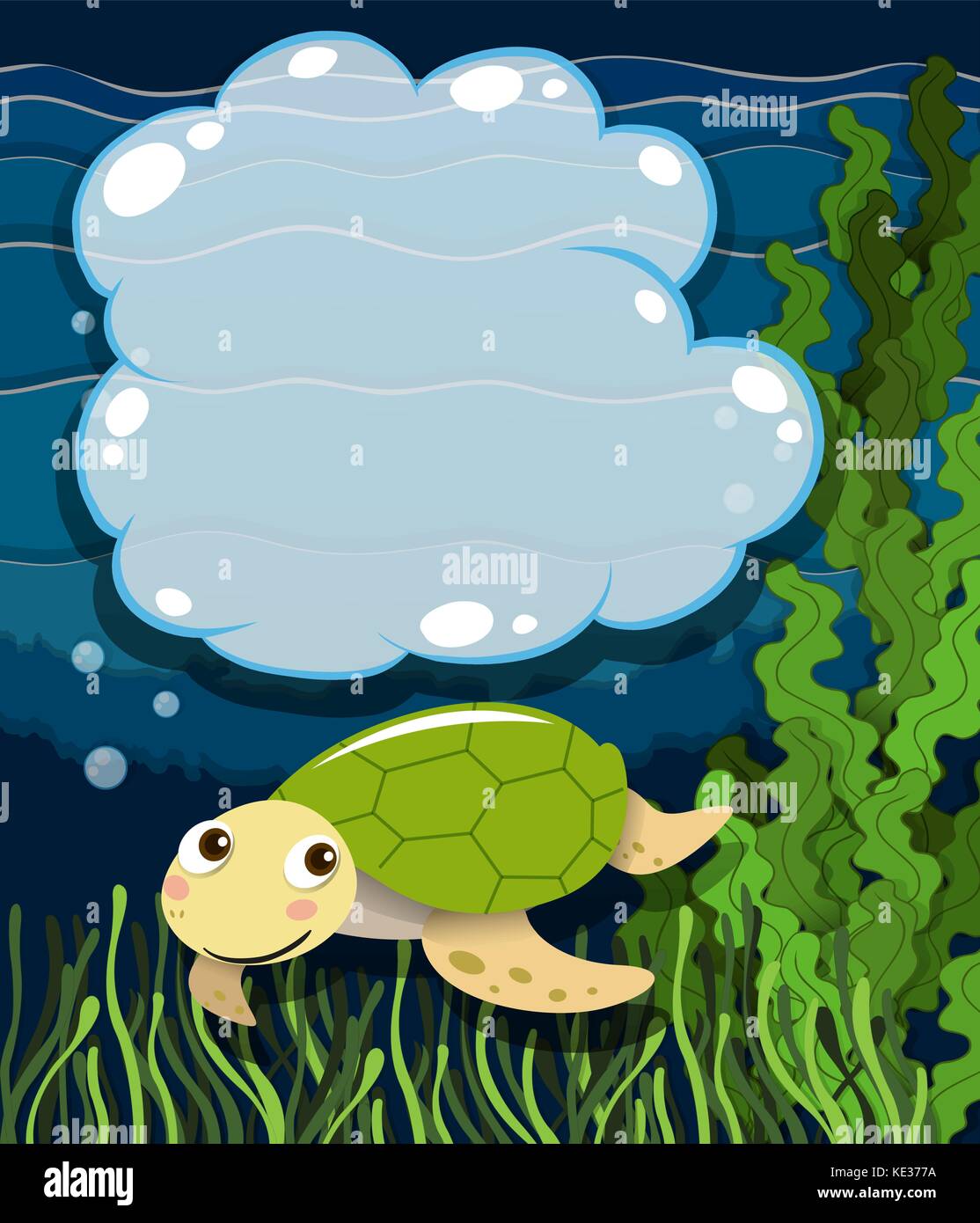 Border design with turtle underwater illustration Stock Vector Image ...