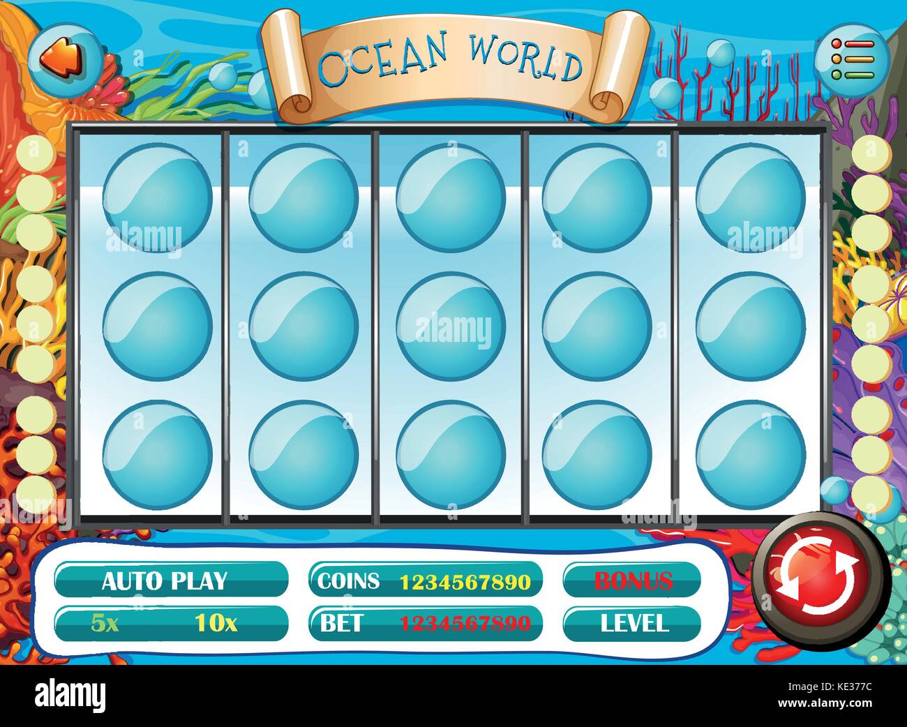 Game template with underwater background illustration Stock Vector ...