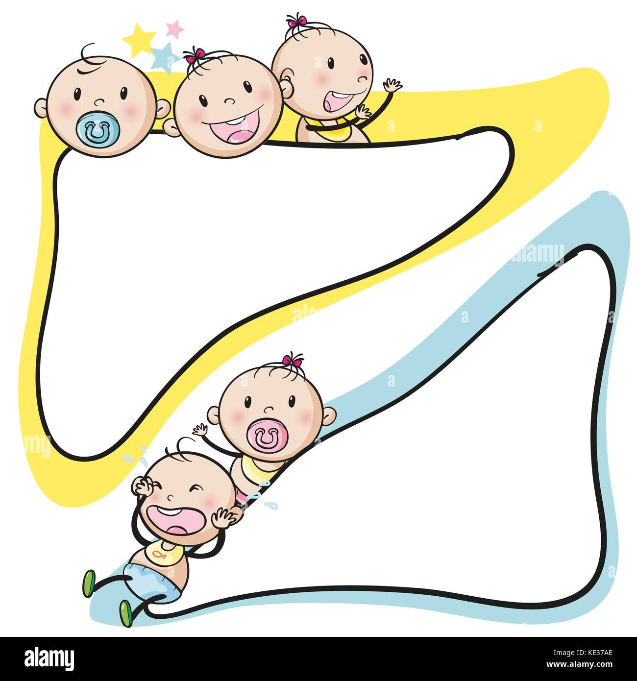 Banner design with babies smiling illustration Stock Vector Image & Art ...