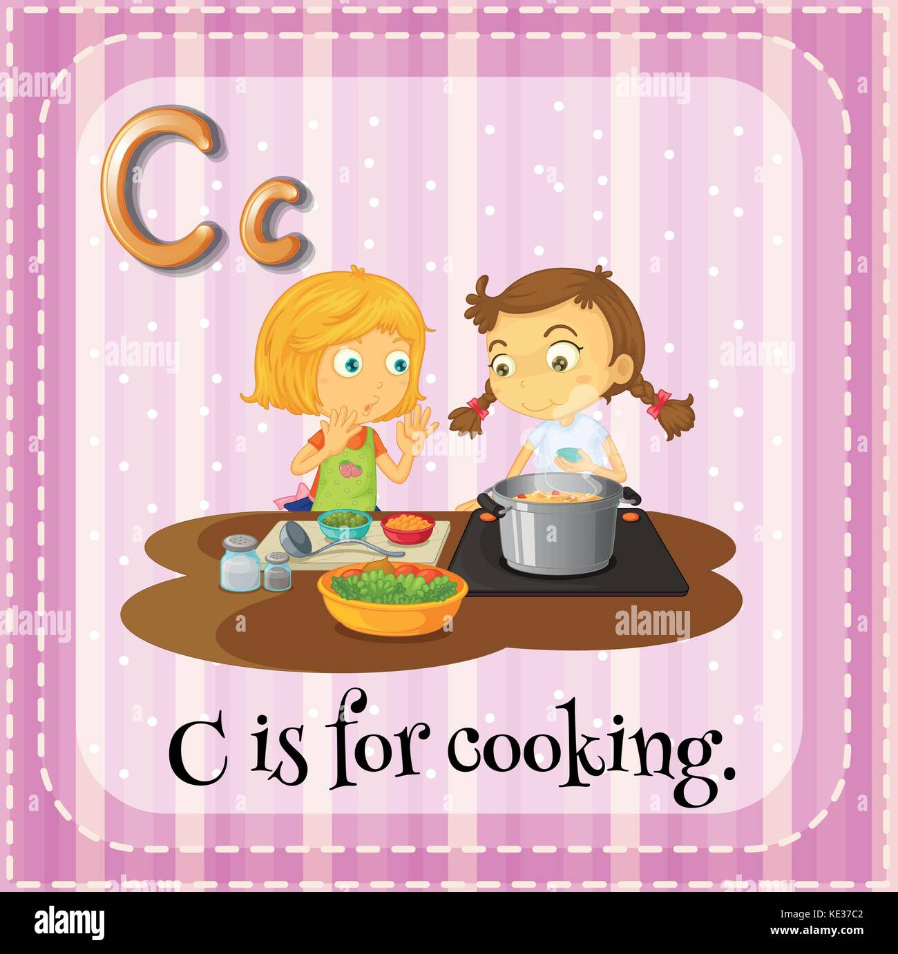Flashcard of C is for cooking illustration Stock Vector Image & Art - Alamy