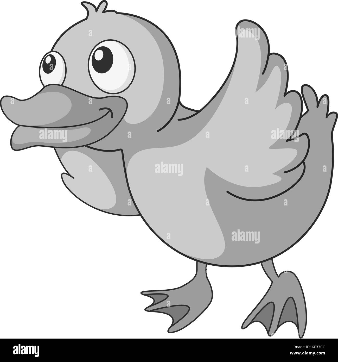 Cute duck in gray illustration Stock Vector Image & Art - Alamy