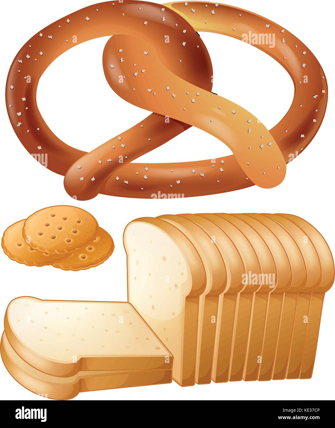 Salty pretzel isolated on Stock Vector Images - Alamy