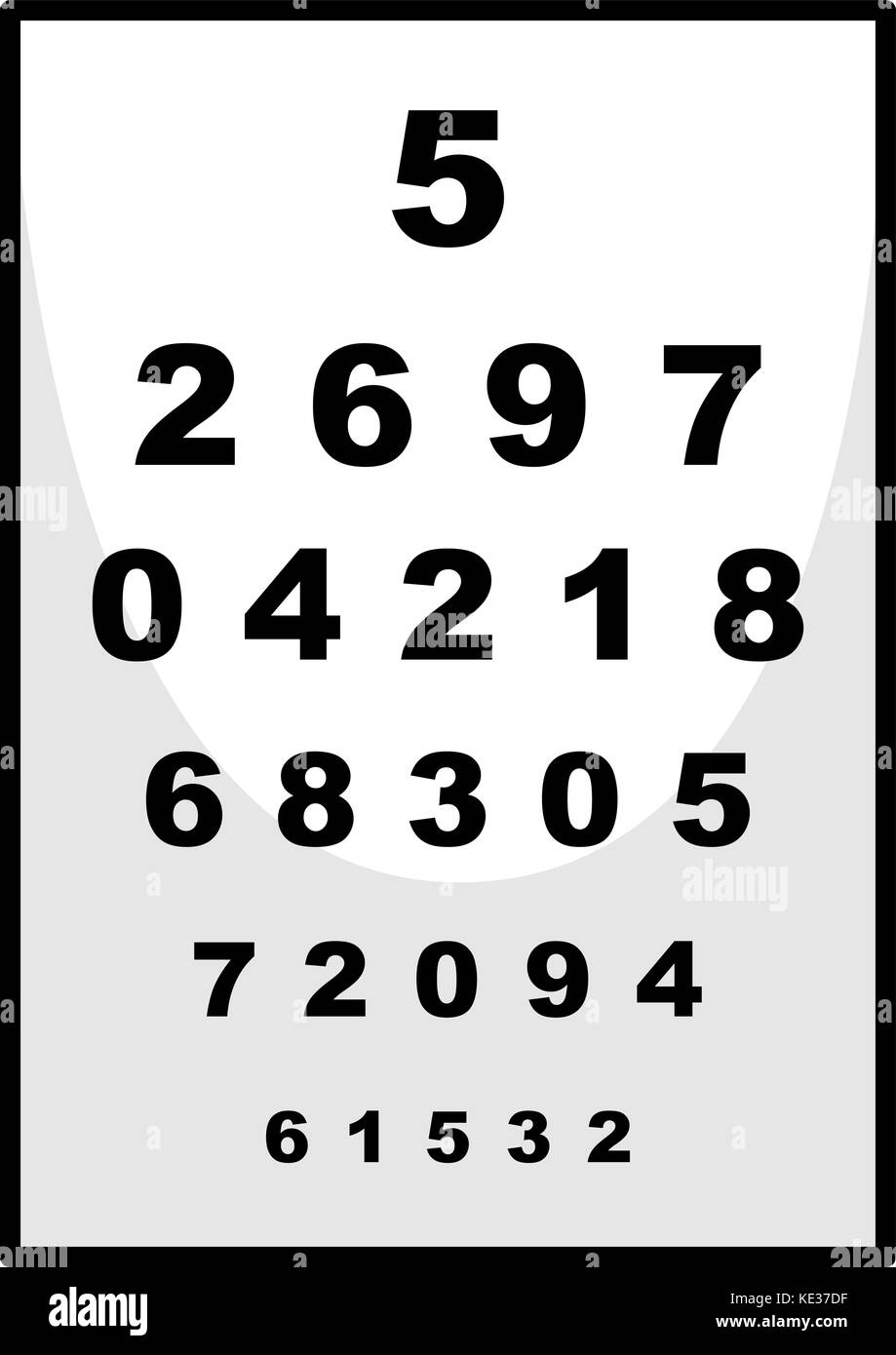 Number chart used for ophthalmologist illustration Stock Vector Image ...