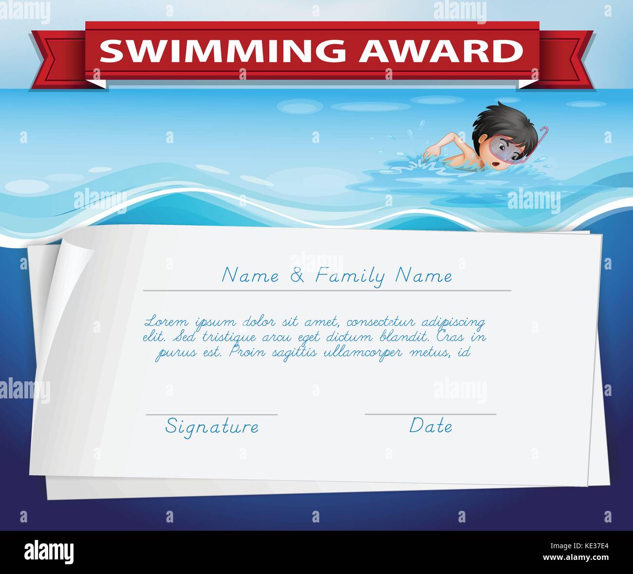 Swimming Certificate Template