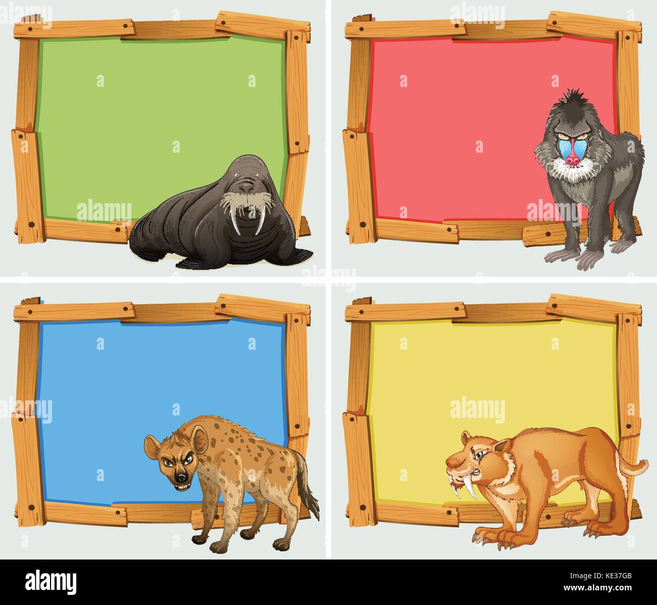 Frame design with wild animals illustration Stock Vector Image & Art ...