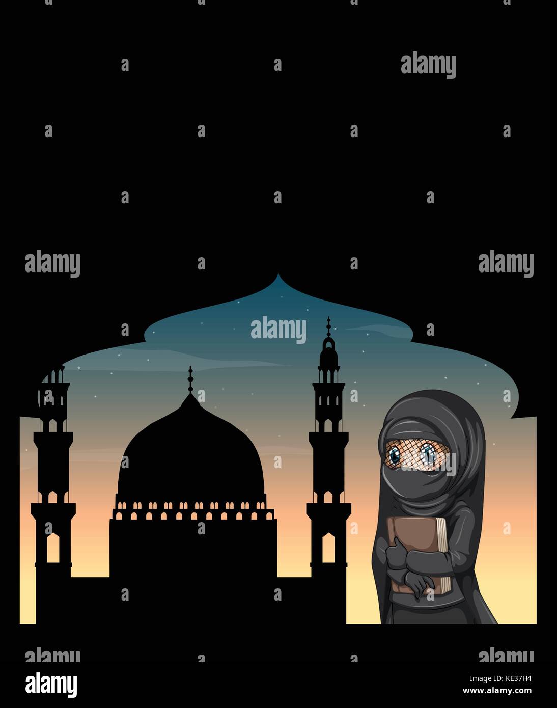 Silhouette muslim girl in Stock Vector Images - Alamy