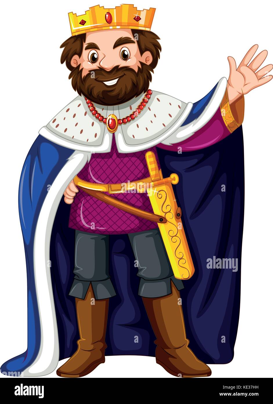 King wearing blue robe illustration Stock Vector Image & Art - Alamy