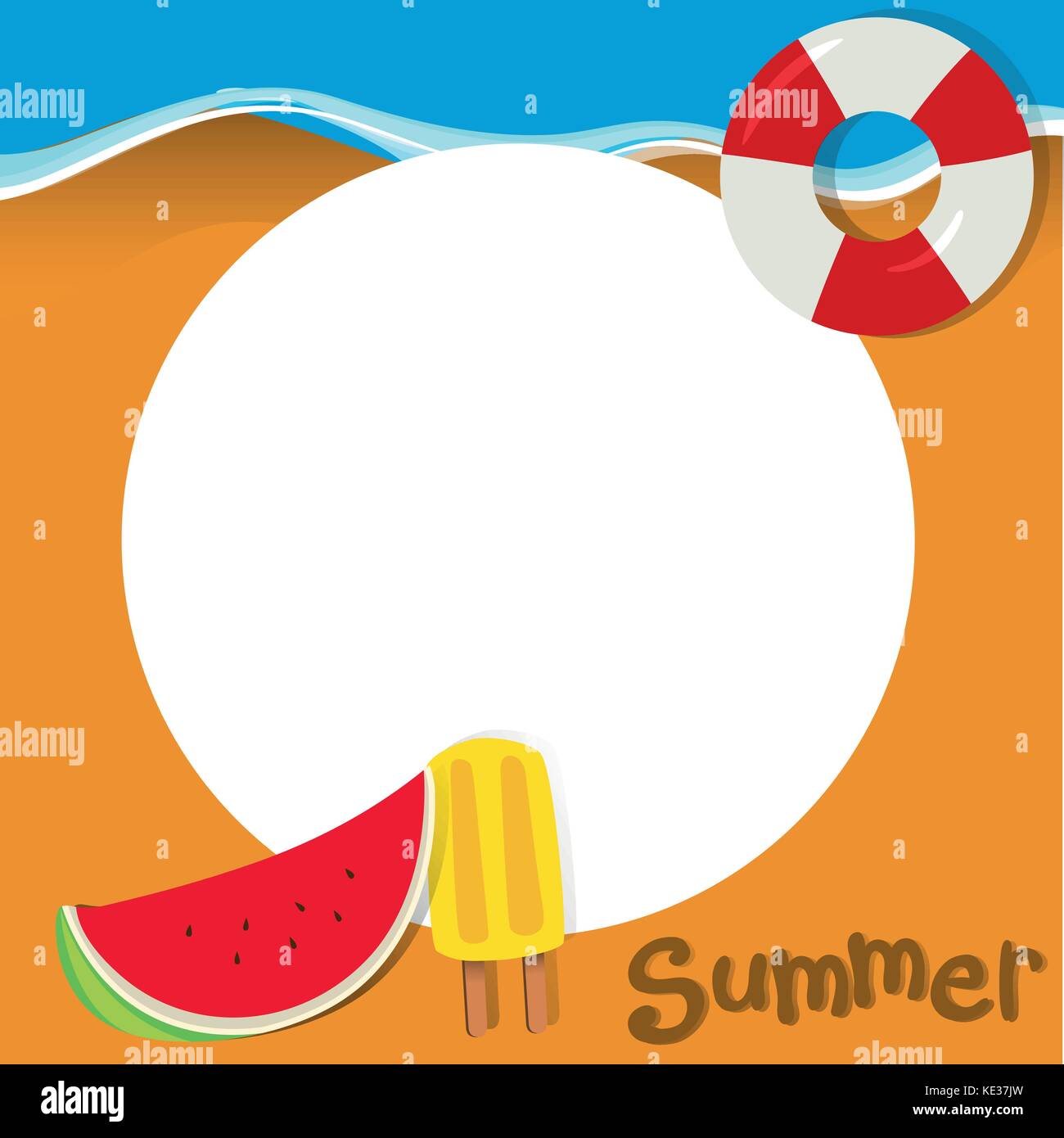 Border design with summer theme illustration Stock Vector Image & Art ...