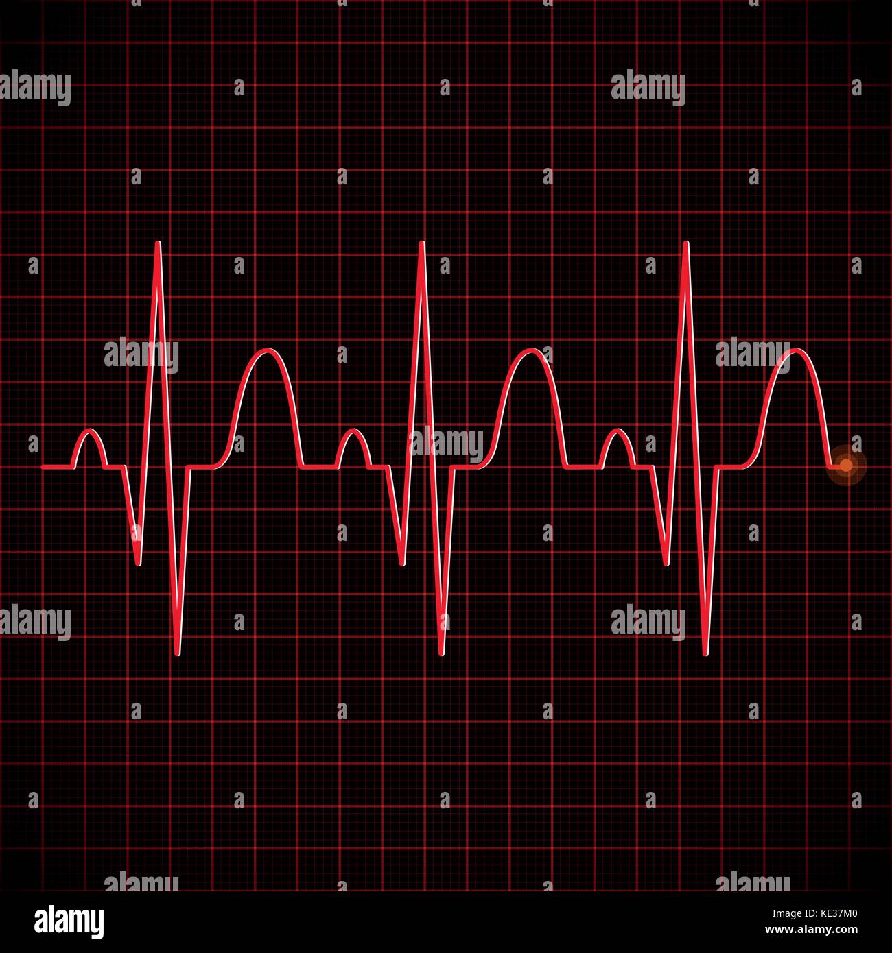 Electronic graph in red color illustration Stock Vector Image & Art - Alamy