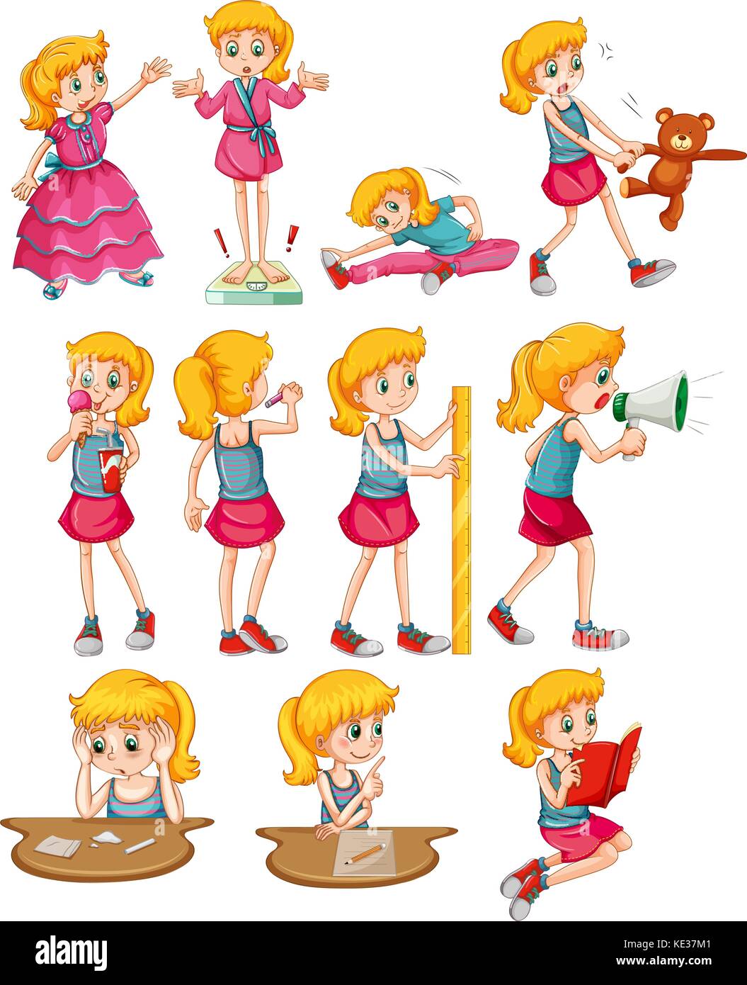 Woman with ruler Stock Vector Images - Alamy