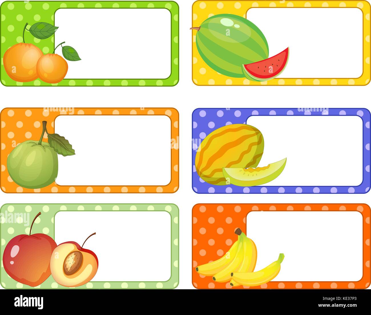 Label design with fresh fruits illustration Stock Vector Image & Art ...