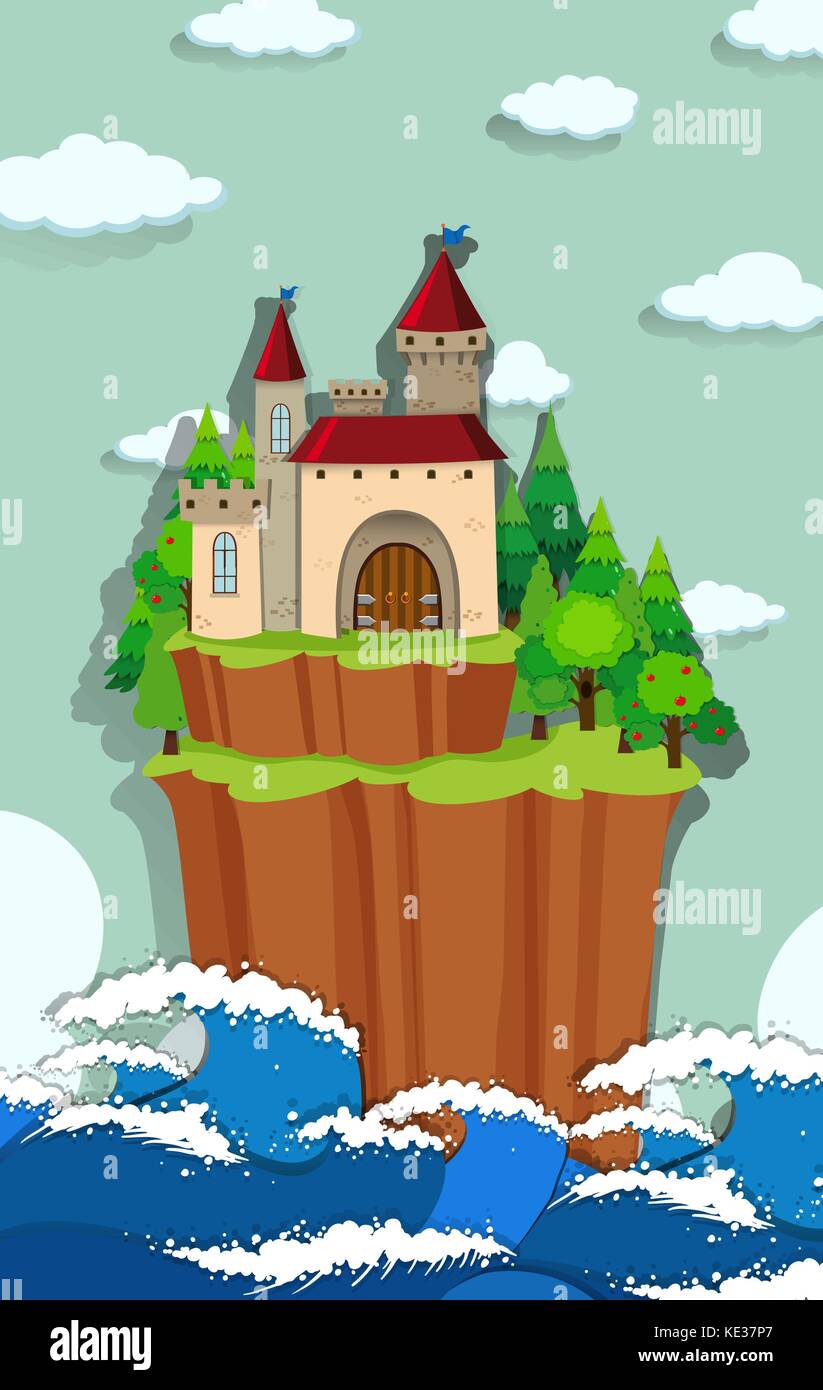 Castle on an island Stock Vector Images - Alamy