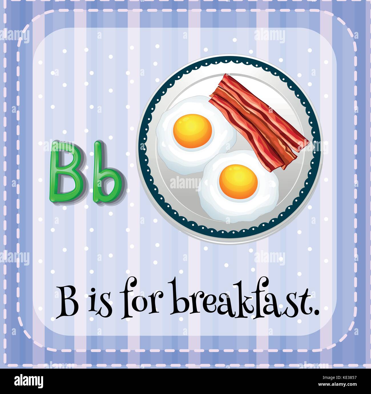 Flashcard letter B is for breakfast illustration Stock Vector Image ...