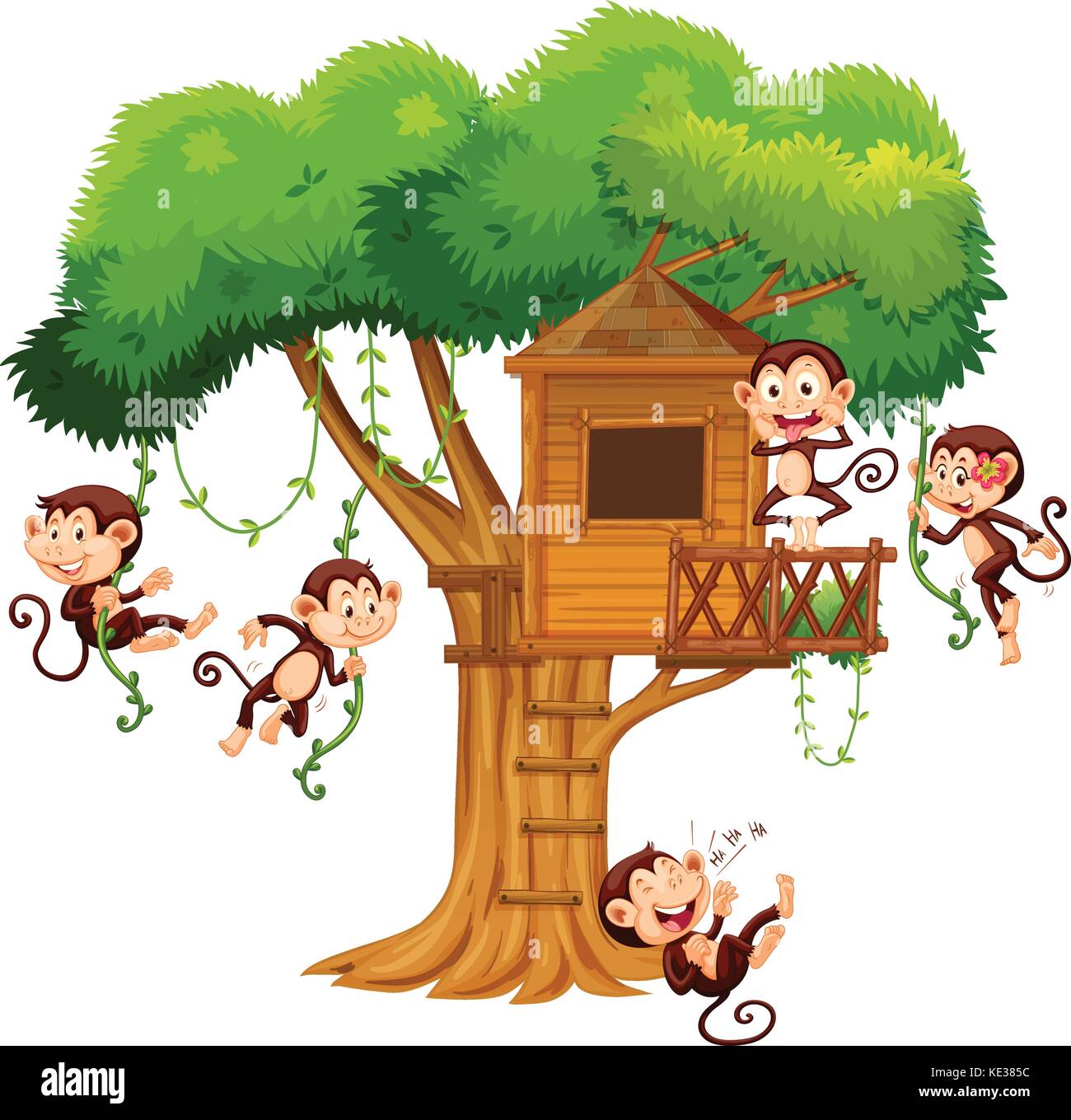 Treehouse cartoon hi-res stock photography and images - Alamy