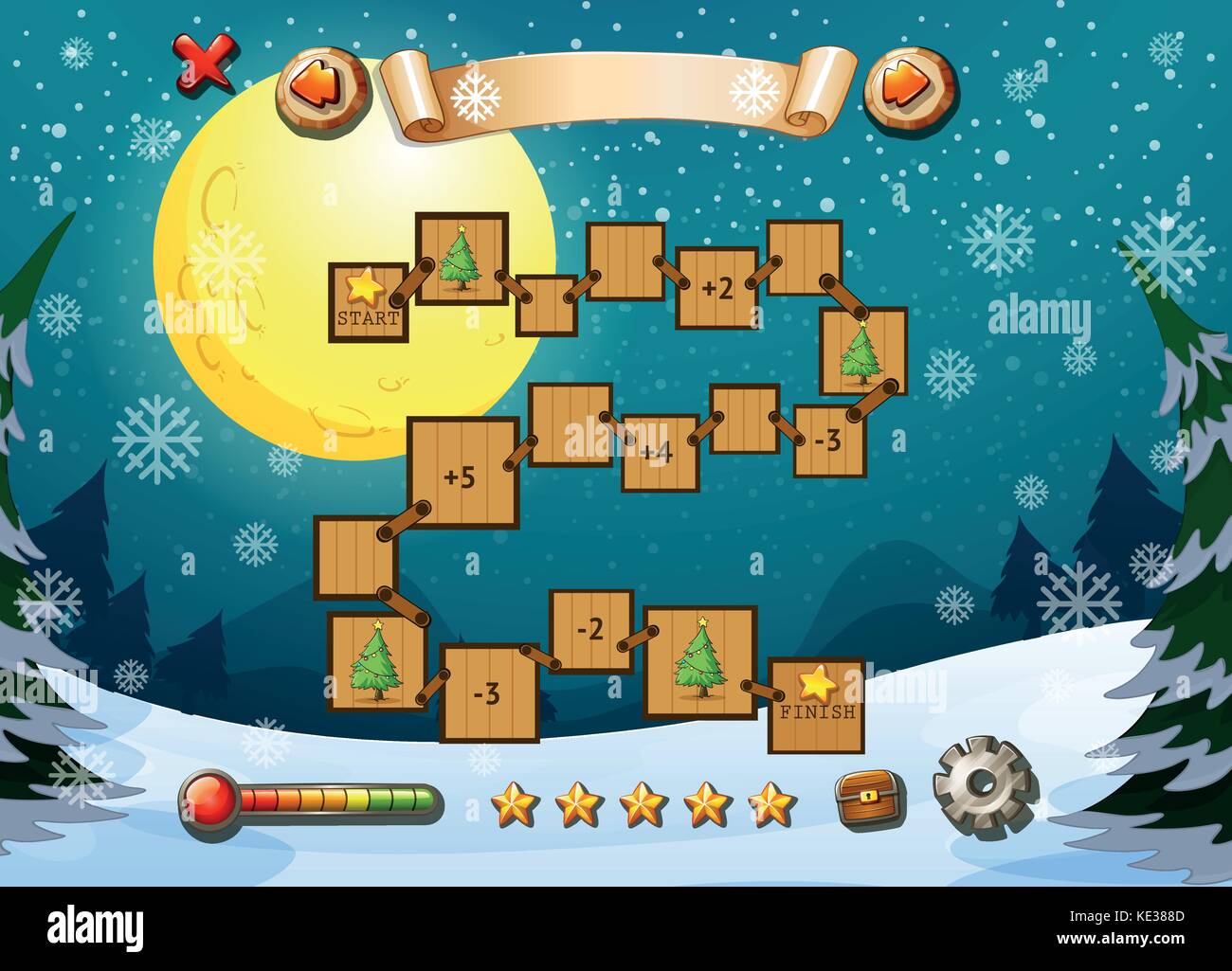 Game template with winter theme illustration Stock Vector Image & Art ...