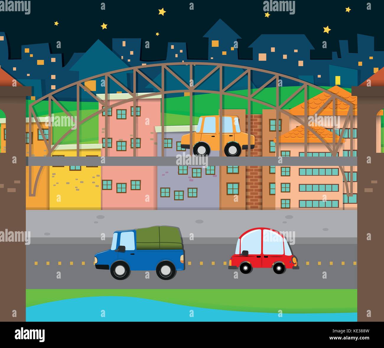 City street cars driving Stock Vector Images - Alamy