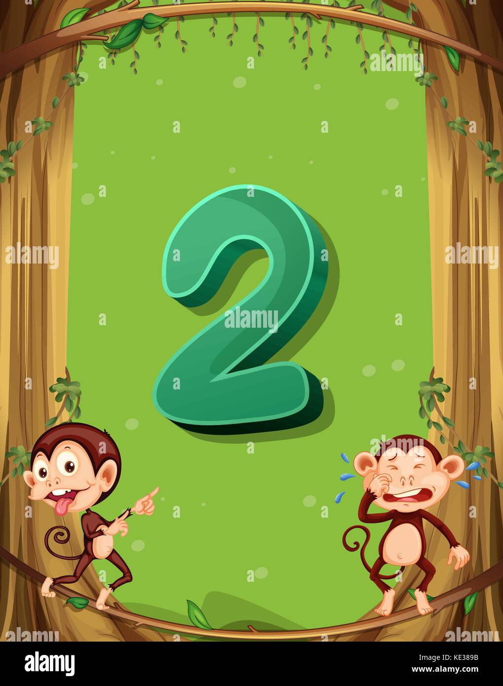 2 monkeys Stock Vector Images - Alamy
