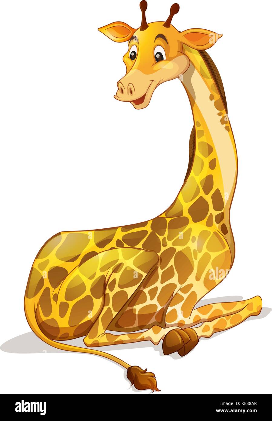 Cute giraffe sitting alone illustration Stock Vector Image & Art - Alamy