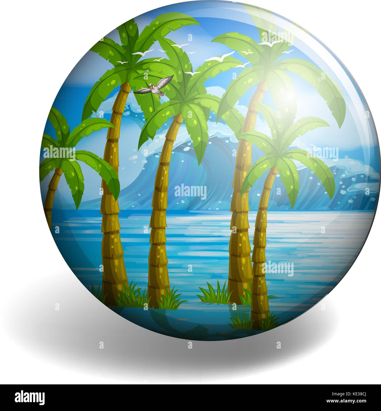 Aquatic coconut trees Stock Vector Images - Alamy