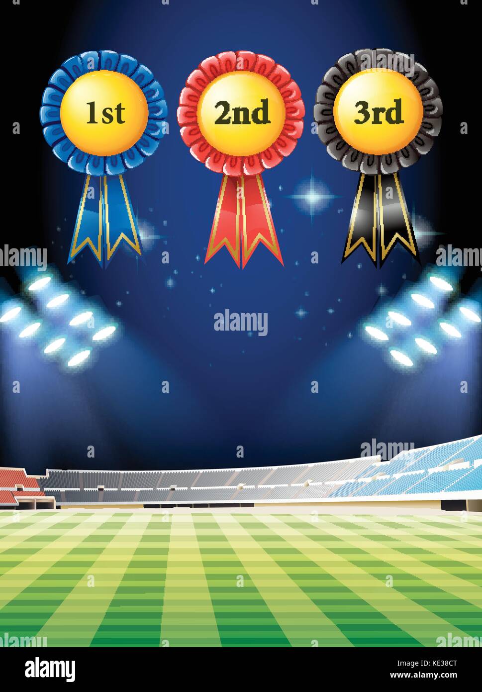 Award winning tags and football field illustration Stock Vector Image ...