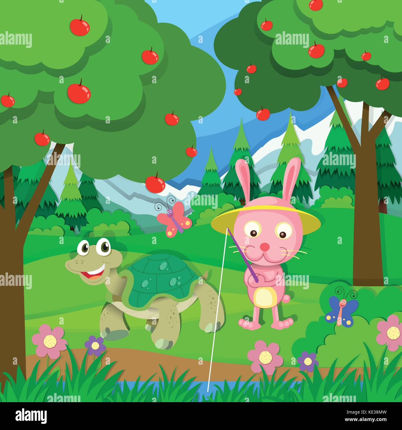 Tortoise and the hare illustration hi-res stock photography and images ...