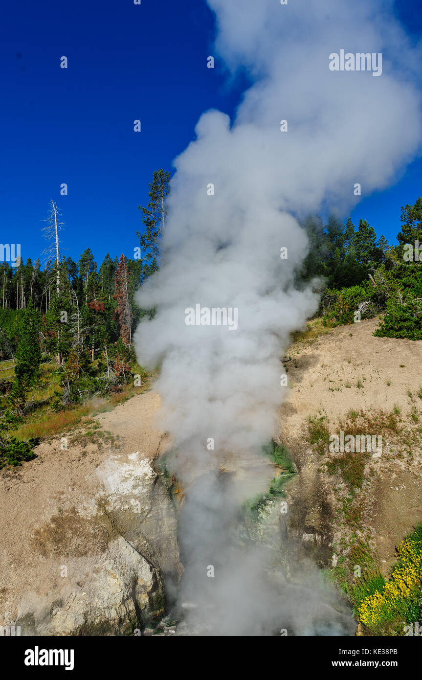 Geyser at Mud Volcano Stock Photo - Alamy