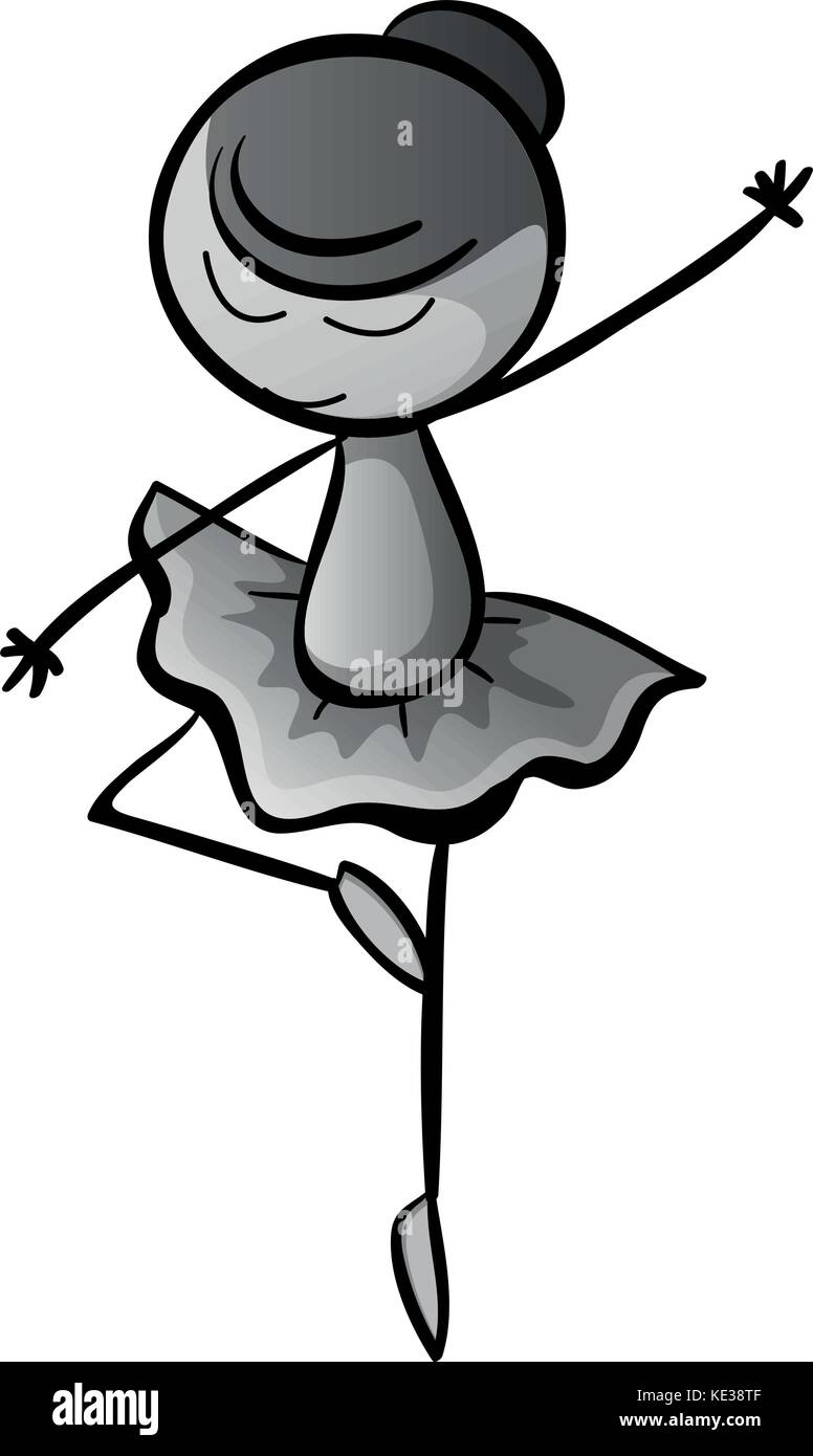 Doodle girl doing ballet dancing illustration Stock Vector Image & Art ...