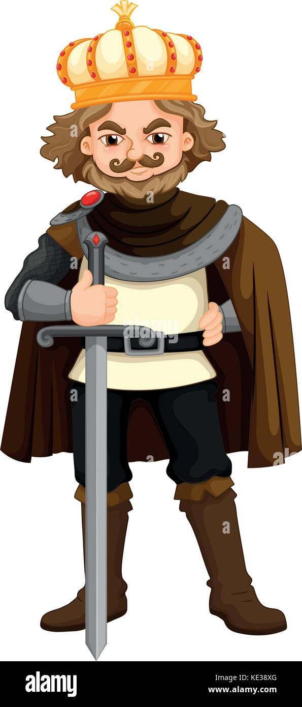 King with silver sword illustration Stock Vector Image & Art - Alamy