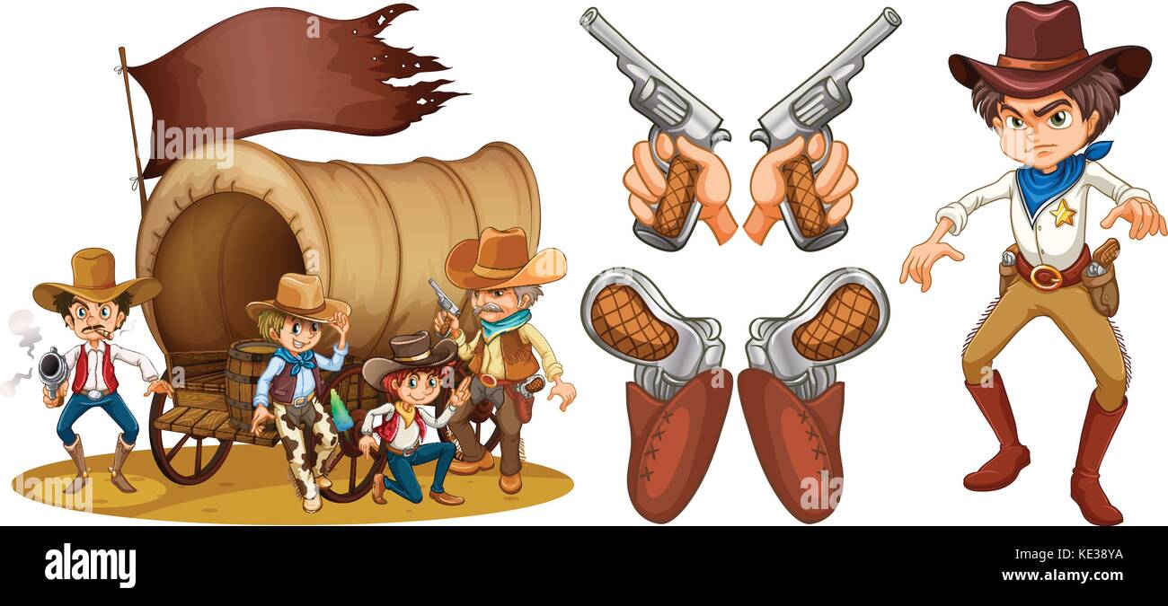 Western gun fighters Stock Vector Images - Alamy