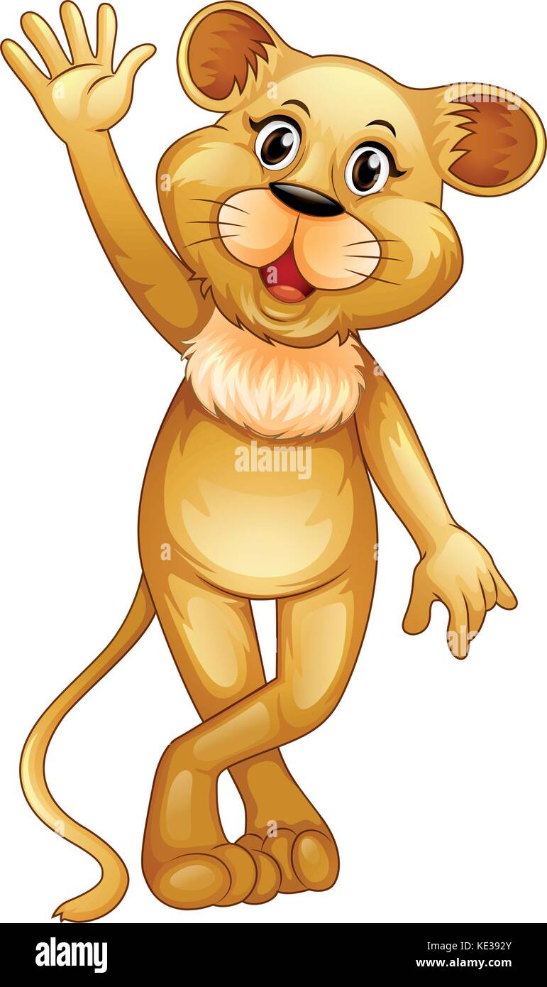Cute lion greeting hello illustration Stock Vector Image & Art - Alamy