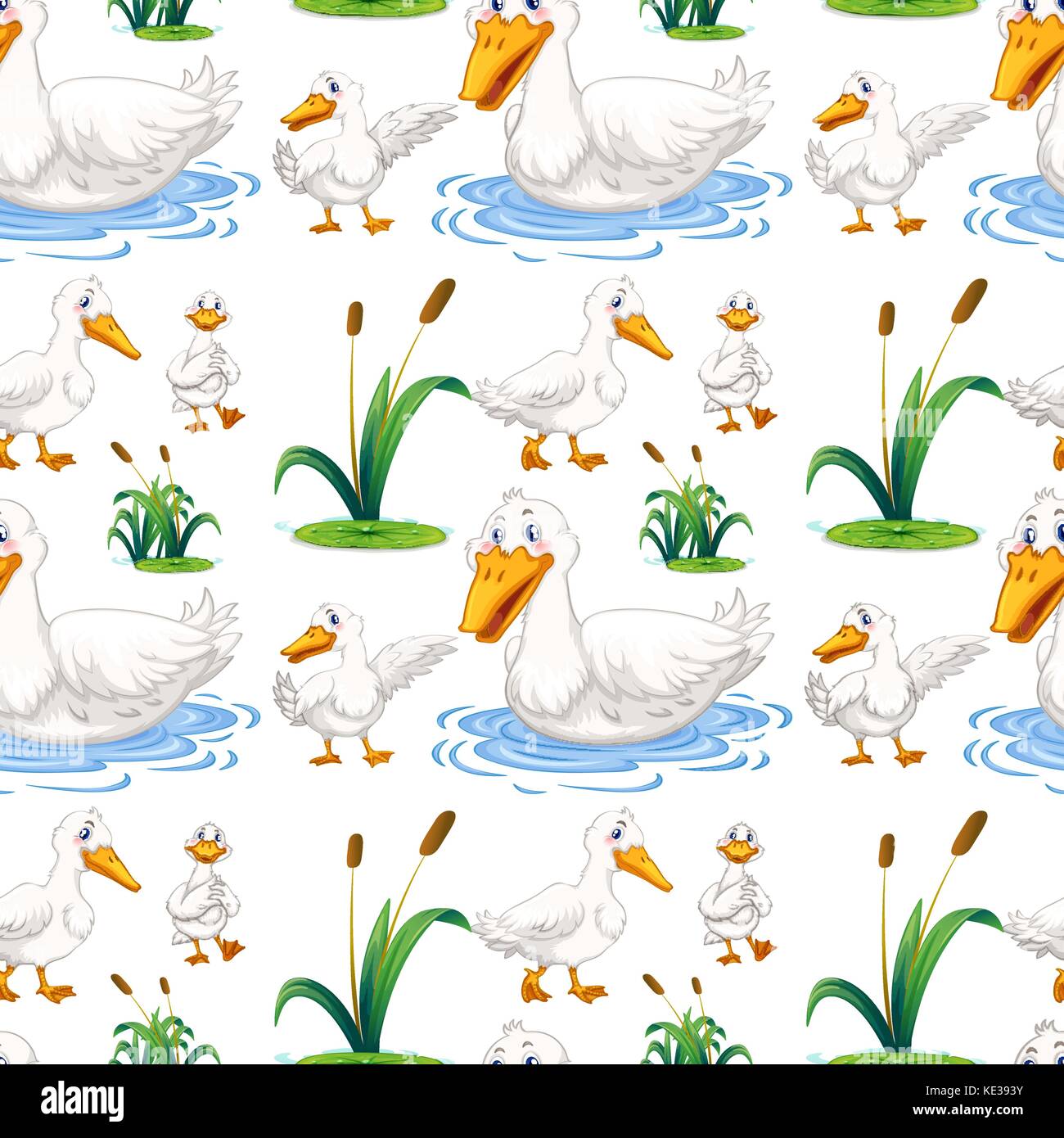 Ducks In A Pond Clipart Border