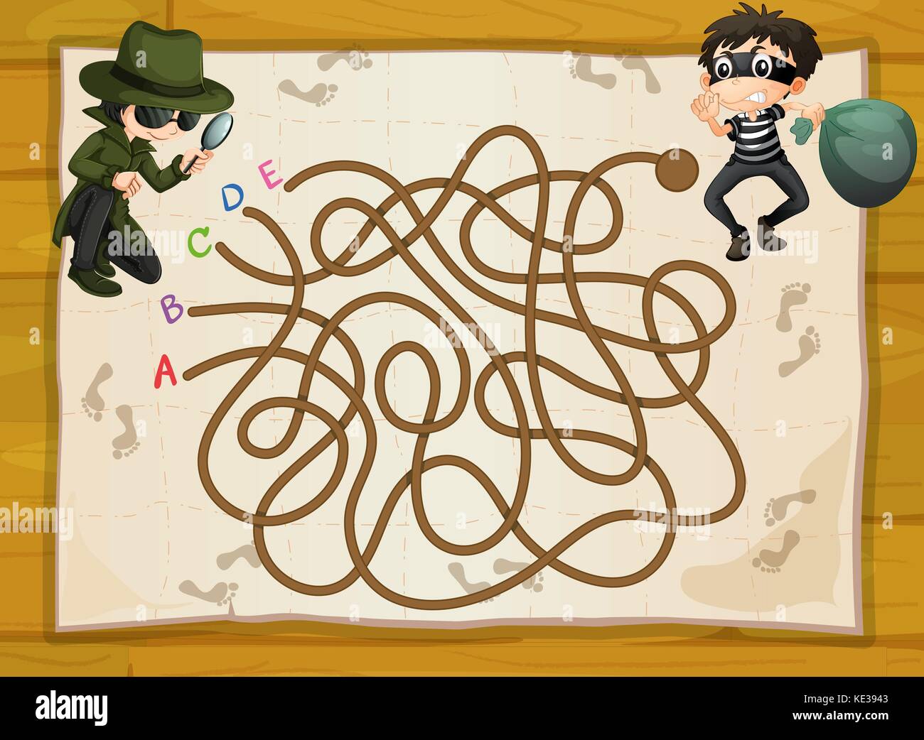 Game template with spy and criminal illustration Stock Vector Image ...