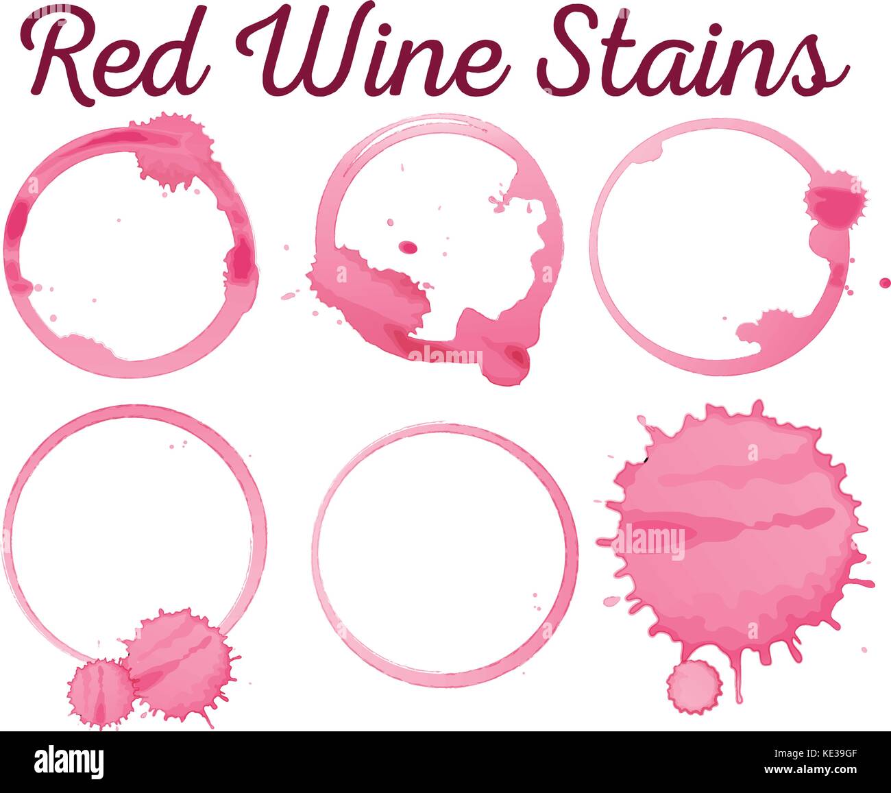 Six diffferent red wine stains illustration Stock Vector Image & Art ...