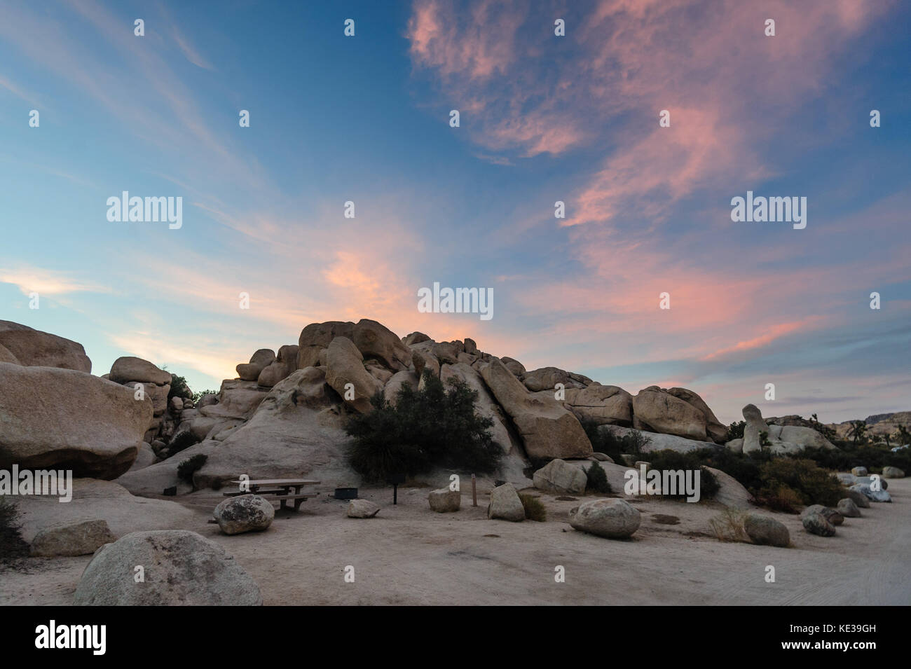 Sunset over Joshua Tree National Park Stock Photo - Alamy