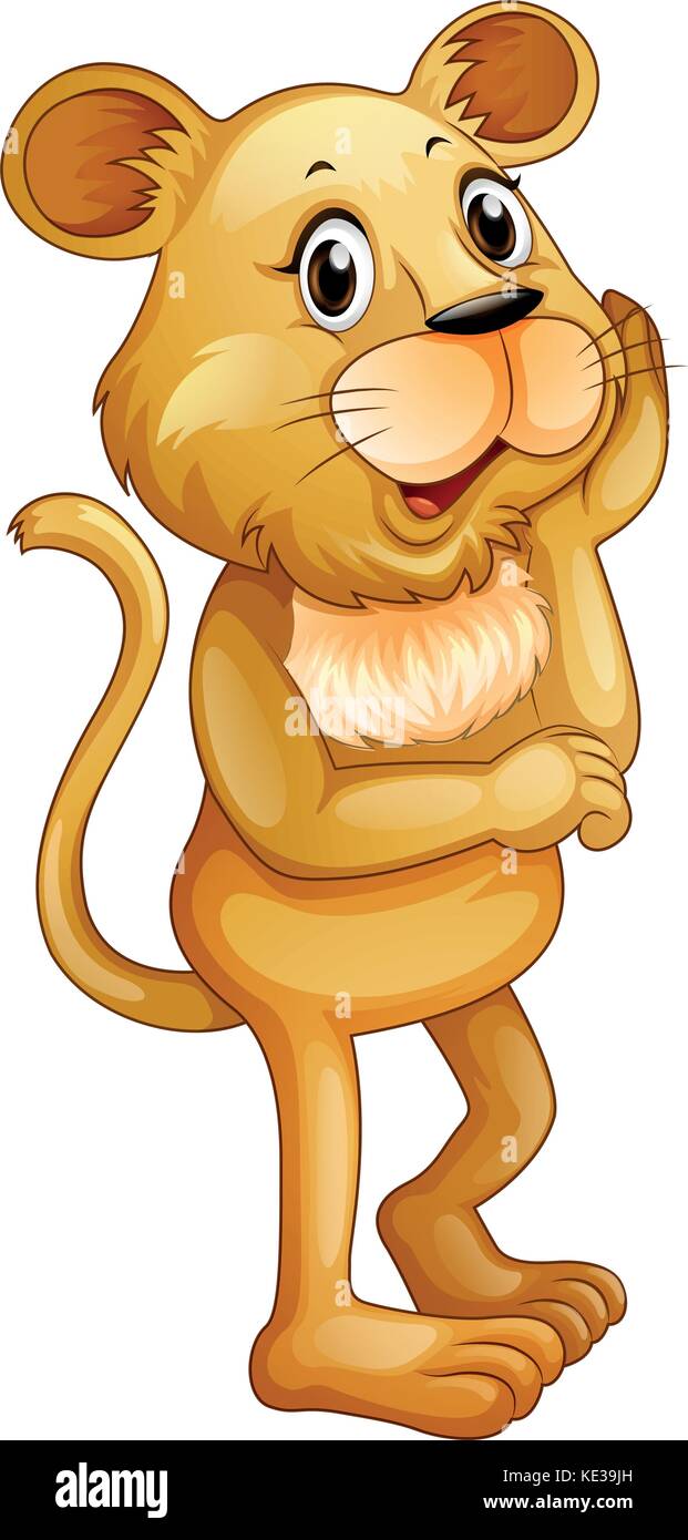 Cute little cub standing alone illustration Stock Vector Image & Art ...