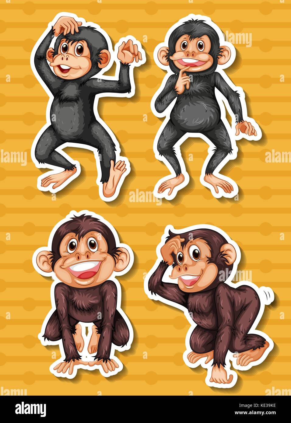 Two black monkey sitting Stock Vector Images - Alamy