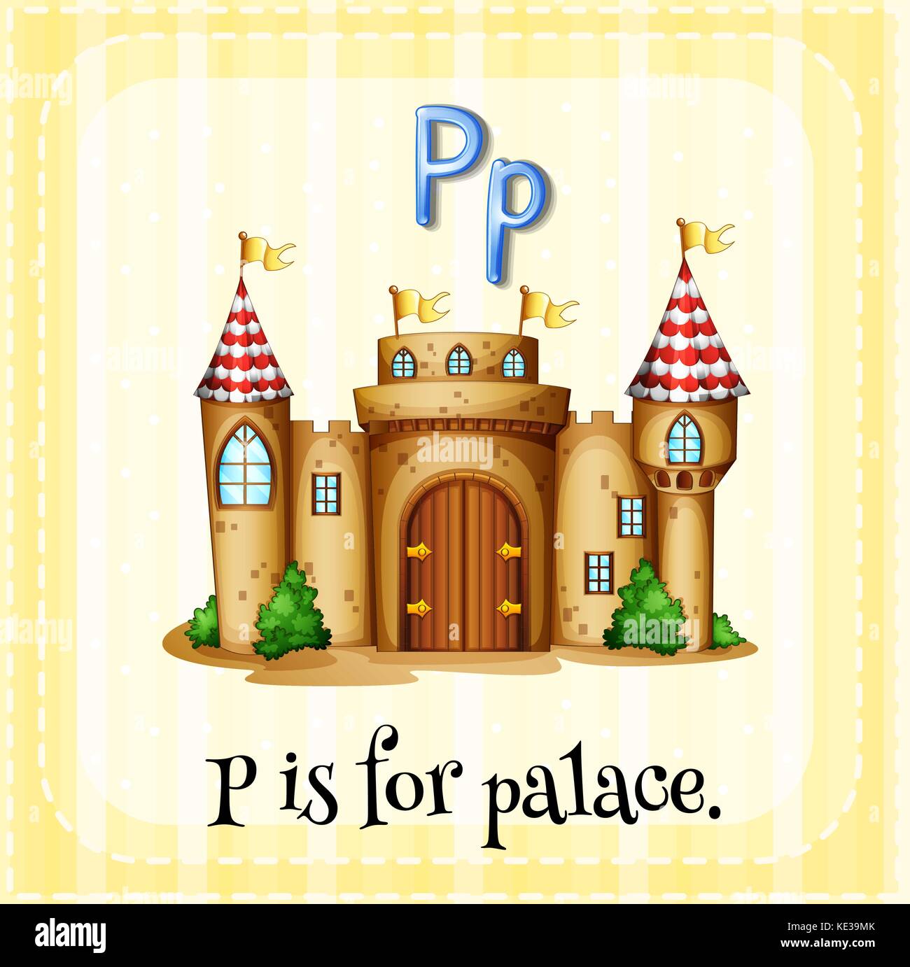 Flashcard alphabet P is for palace illustration Stock Vector Image ...