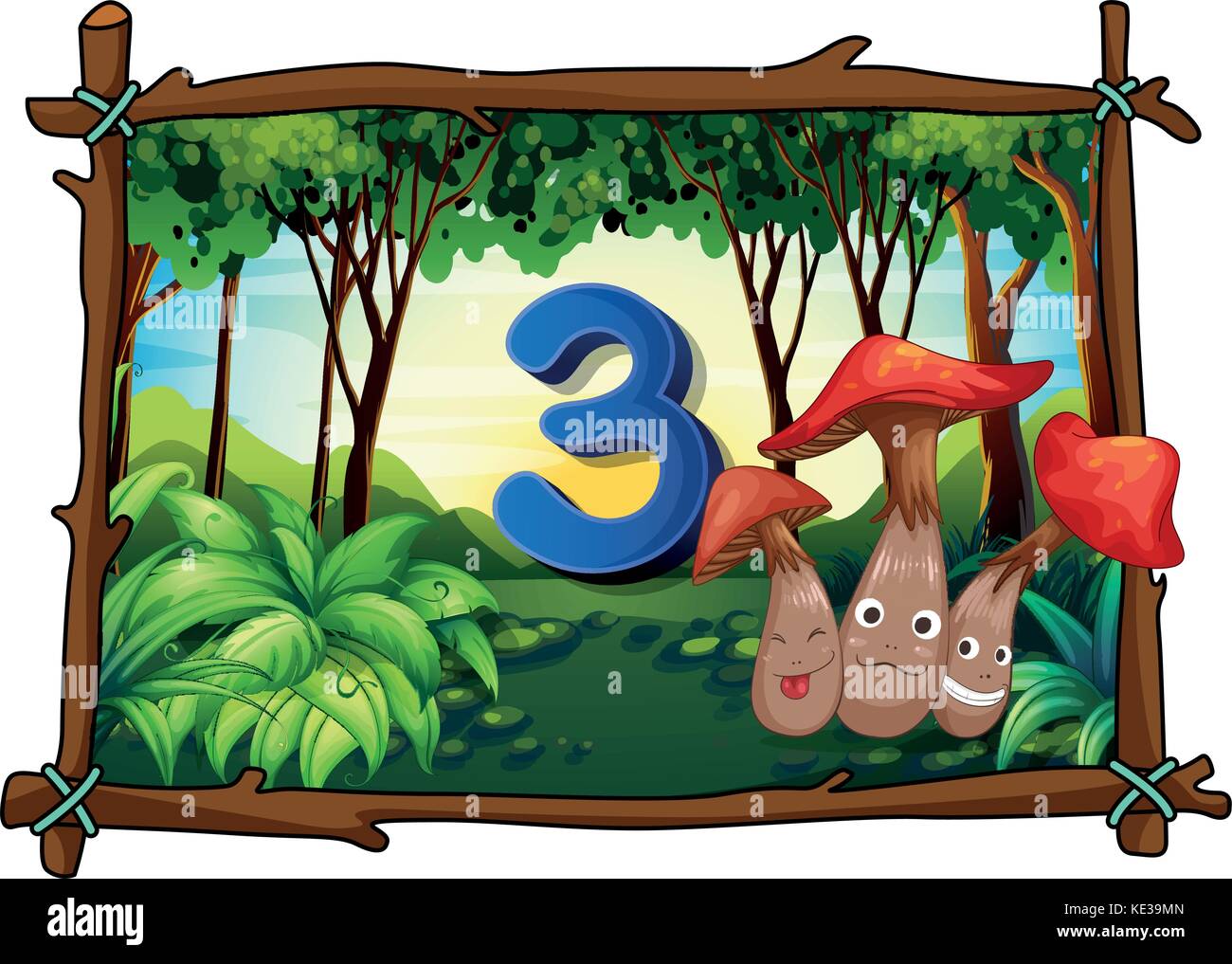 Number 3 worksheet Stock Vector Images - Alamy