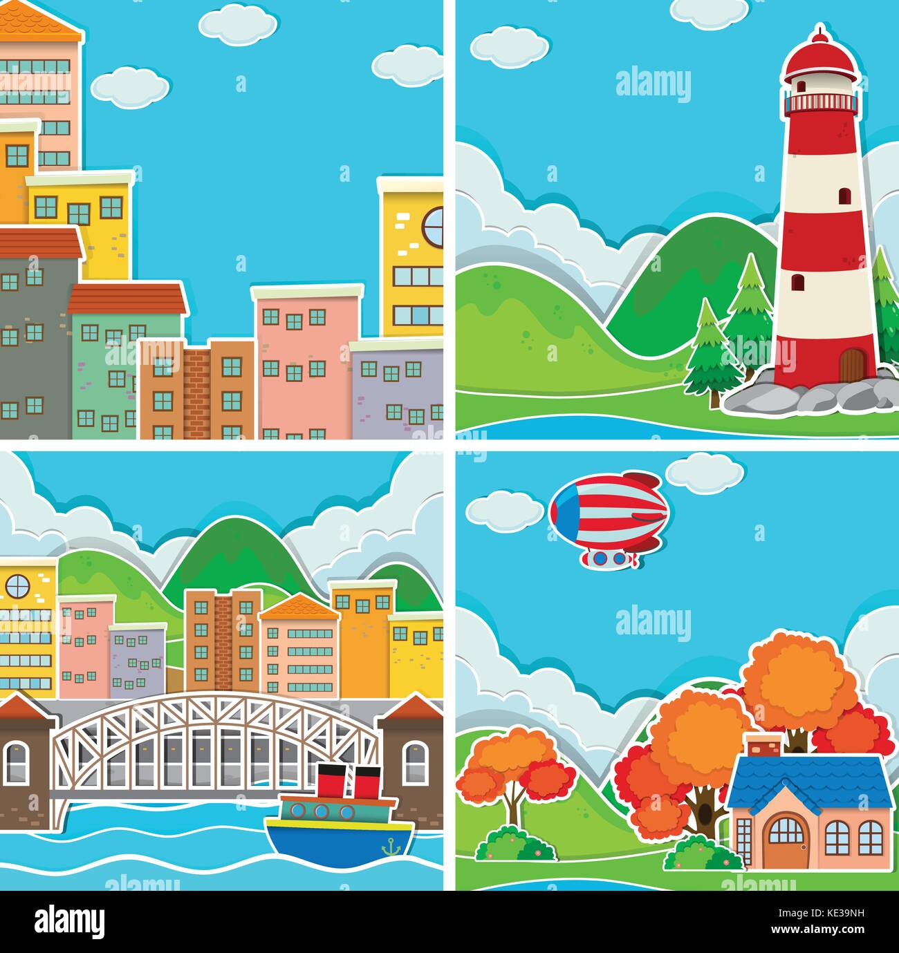 Suburban Area Illustration