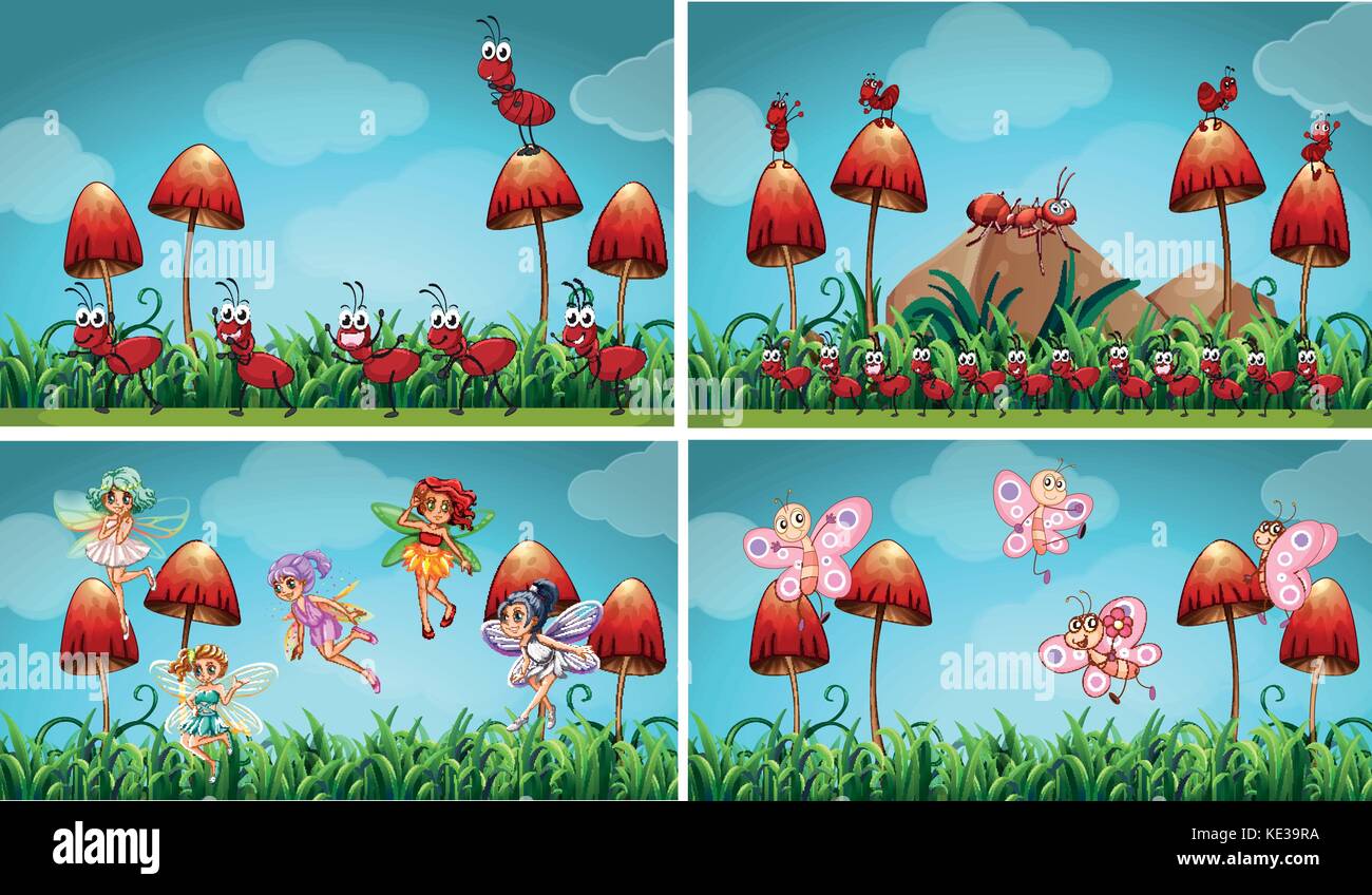 Different insects in the garden illustration Stock Vector Image & Art ...