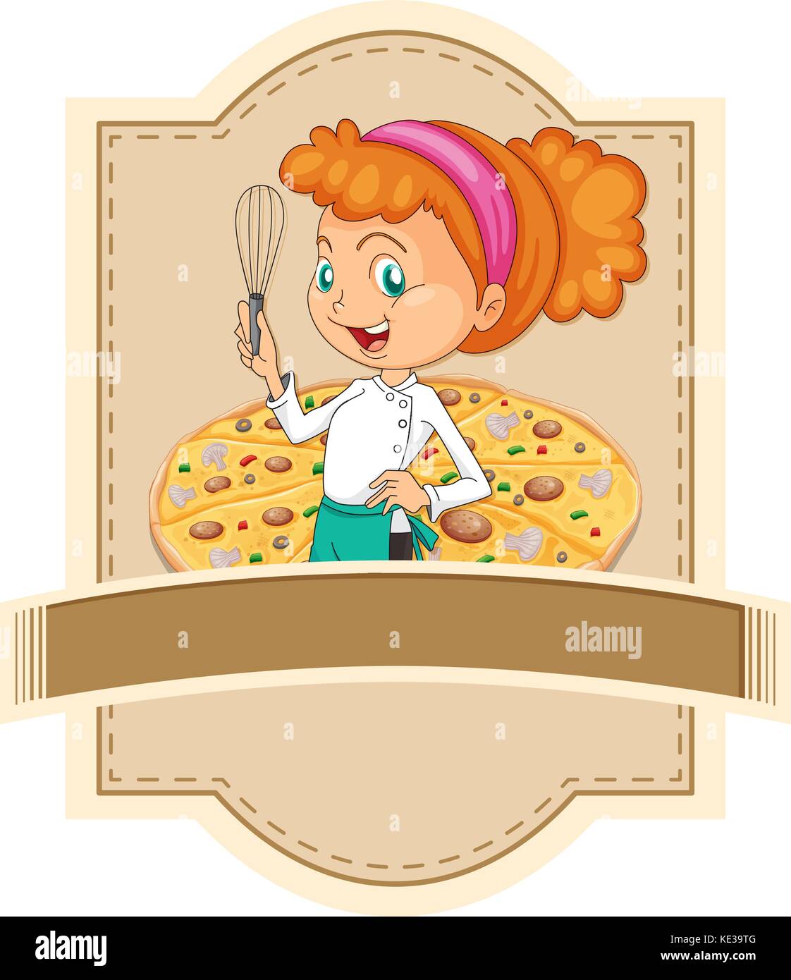 Female chef on banner illustration Stock Vector Image & Art - Alamy