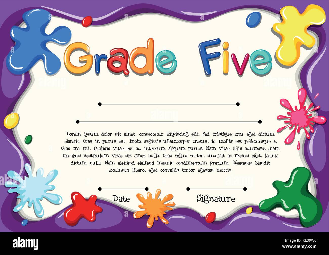 Certificate template for grade five illustration Stock Vector Image ...