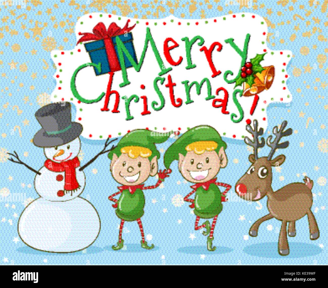 Christmas elf and snowman illustration Stock Vector Image & Art - Alamy