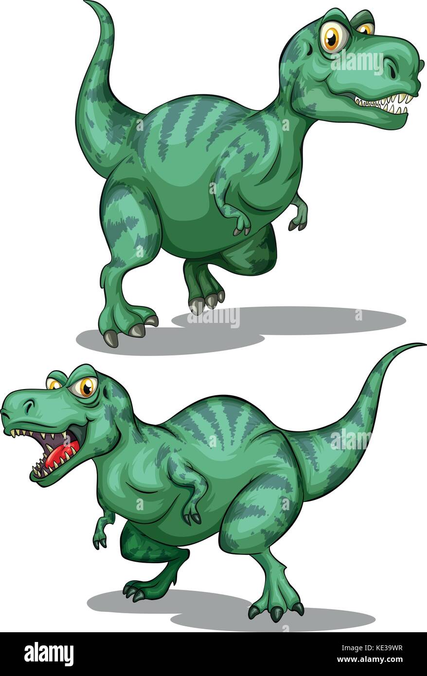 Green dinosaurs on white illustration Stock Vector Image & Art - Alamy