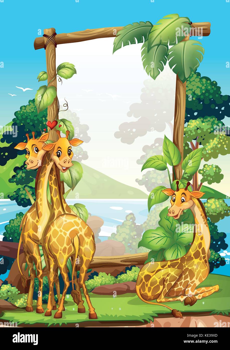 Giraffe Border Templates Giraffe Frame Texture Vector Illustrator