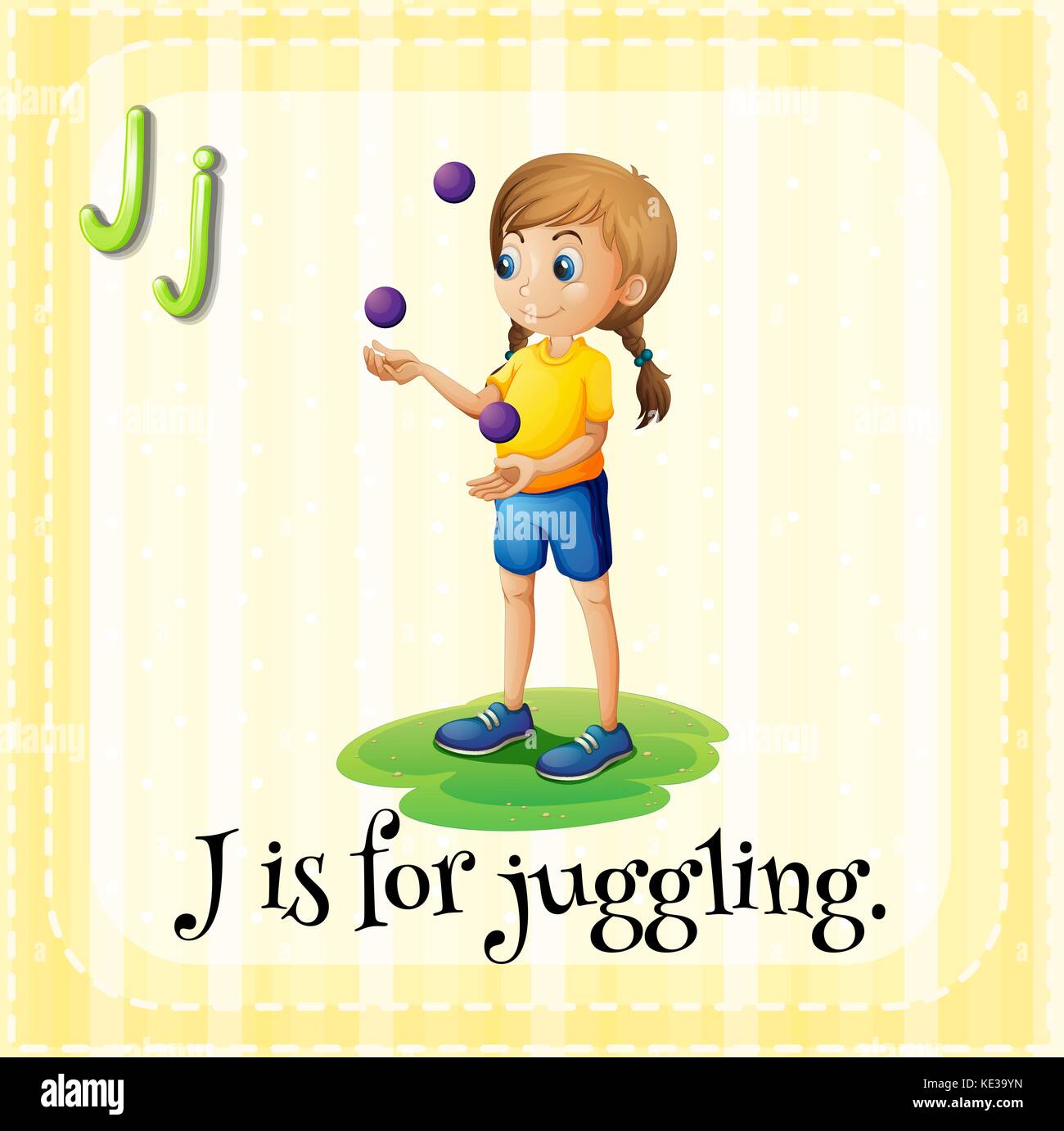 Flashcard letter J is for juggling illustration Stock Vector Image & Art - Alamy