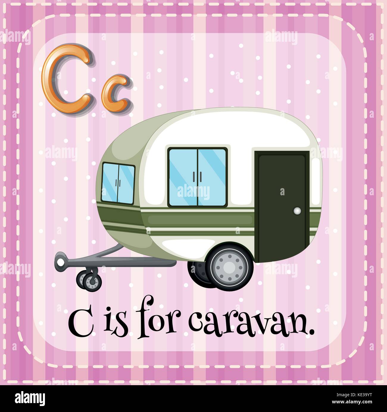 Flashcard letter C is for caravan illustration Stock Vector Image & Art ...