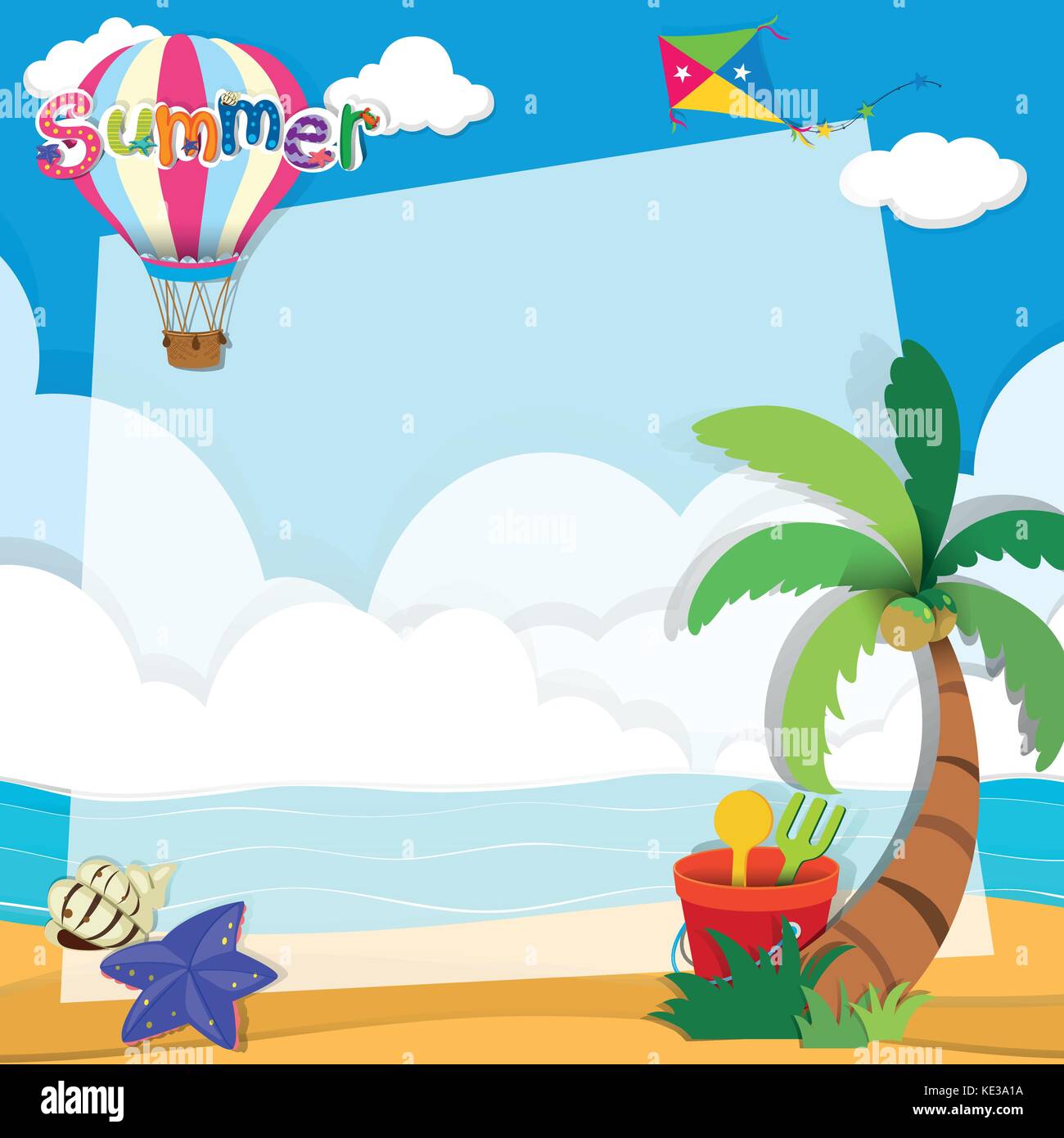 Border design with summer theme illustration Stock Vector Image & Art ...