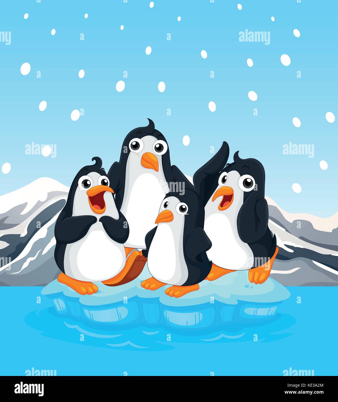 Penguins On Iceberg Clip Art